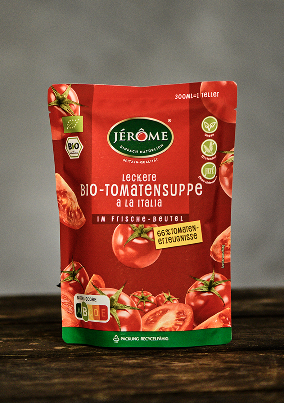 JÉRÔME Bio-Tomatensuppe á la Italia: Italienischer Genuss!